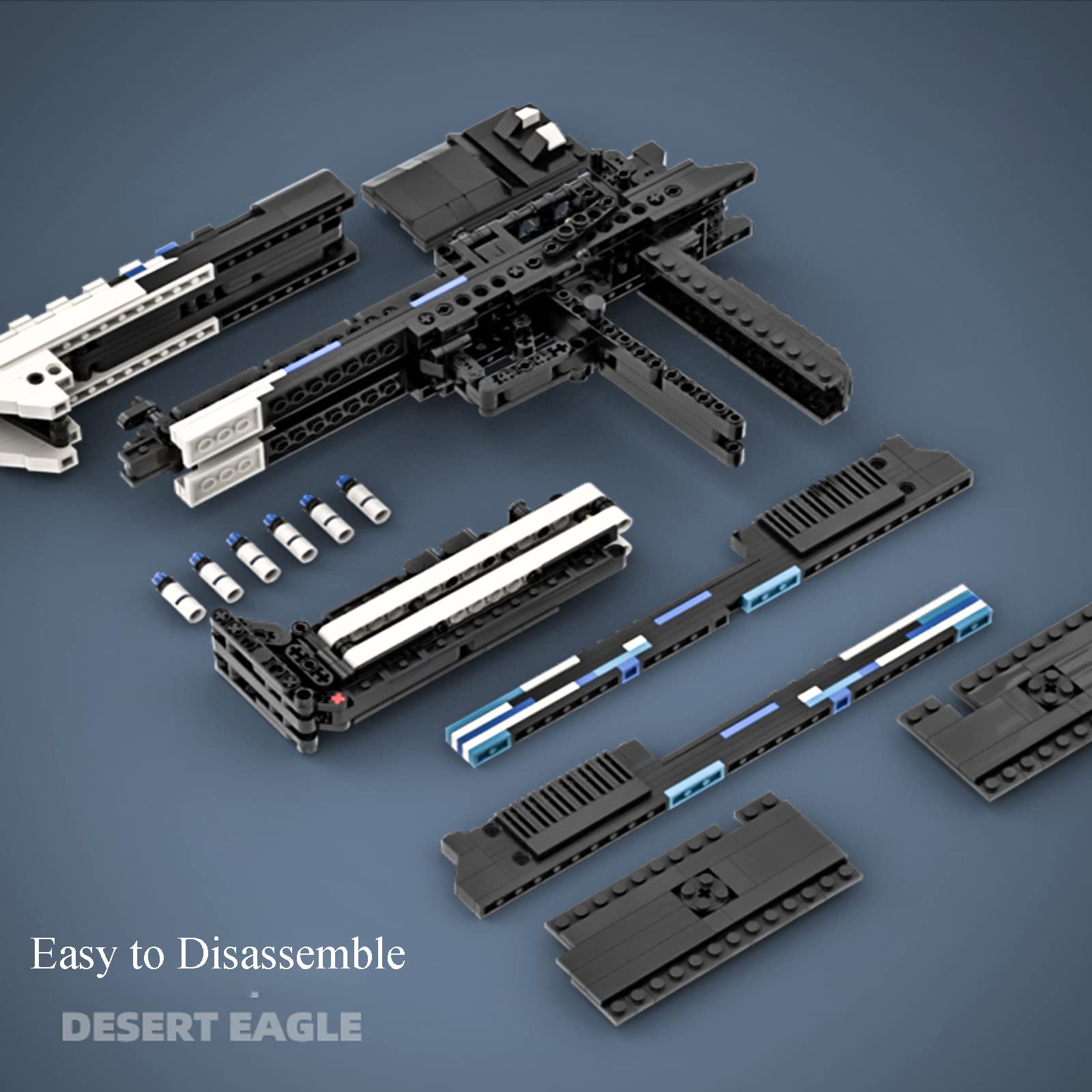 NOSTEA Technics Simulated Desert Eagle Shooting Toy Building Block, 900+ PCS, Toys Building Blocks Compatible with Lego Technic