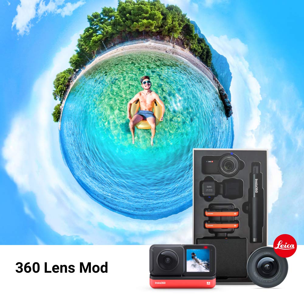 Insta360 ONE R Ultimate Kit – 5.3K 1-Inch Sensor Action Camera & 5.7K 360 Camera with Interchangeable Lenses, Stabilization, Waterproof (Selfie Stick, 32GB Memory Card, Battery Bundle)