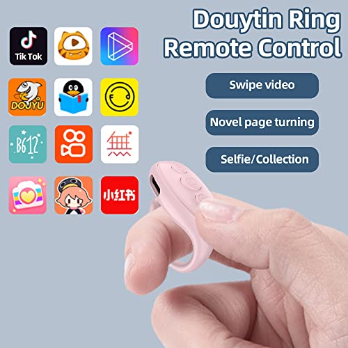 TIKTOK Video Bluetooth Remote Control Page Turner for iPhone Smartphones Tablets, Wireless Ring Camera Shutter Remote Control, Bluetooth 5.0USB for iOS and AndroidâŚ