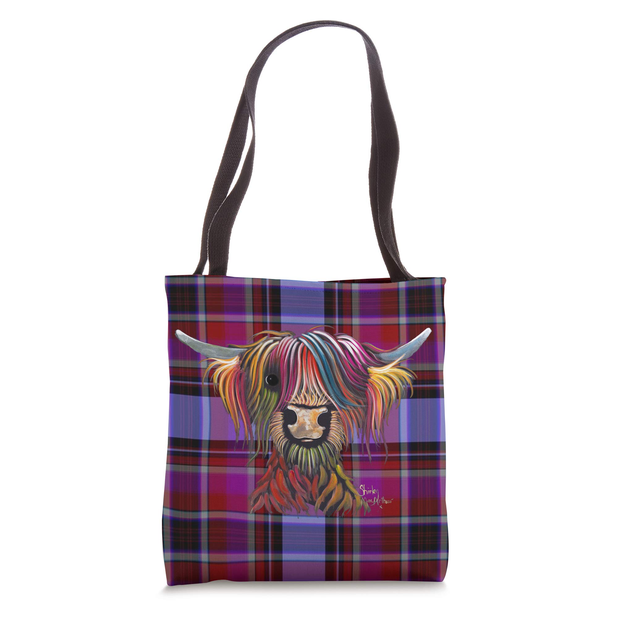 HiGHLaND CoW PRiNT ANiMaL PRiNT ' OLiVeR oN TaRTaN ' Tote Bag