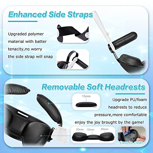 HJDHS Rechargeable Head Strap Compatible with Quest 2: 5200mAh Battery Pack Elite Strap Replacement Accessories - Extended 3hrs Playtime Adjustable Halo Enhance Comfort