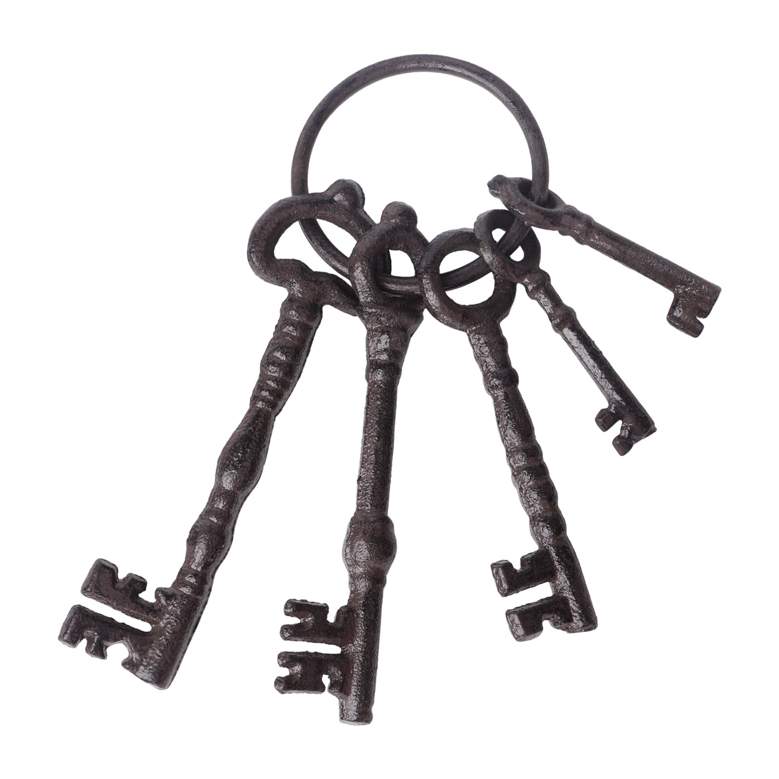 Notakia Large Vintage Cast Iron Skeleton Keys Ring Antique Keys Set For Farmhouse Decor, Halloween Party Costume Prop Pirate Treasure Chest Decoration (Style-1)