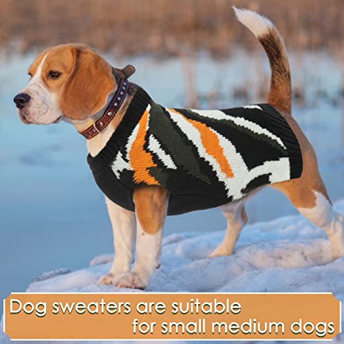 Yagamii Dog Sweater Warm Turtleneck Knitted Pet Sweaters Soft Knitwear Winter Dog Clothes Pullover Classic Coat Clod Weather Clothes for Small Medium Sized Thickened Dog Vest Costume