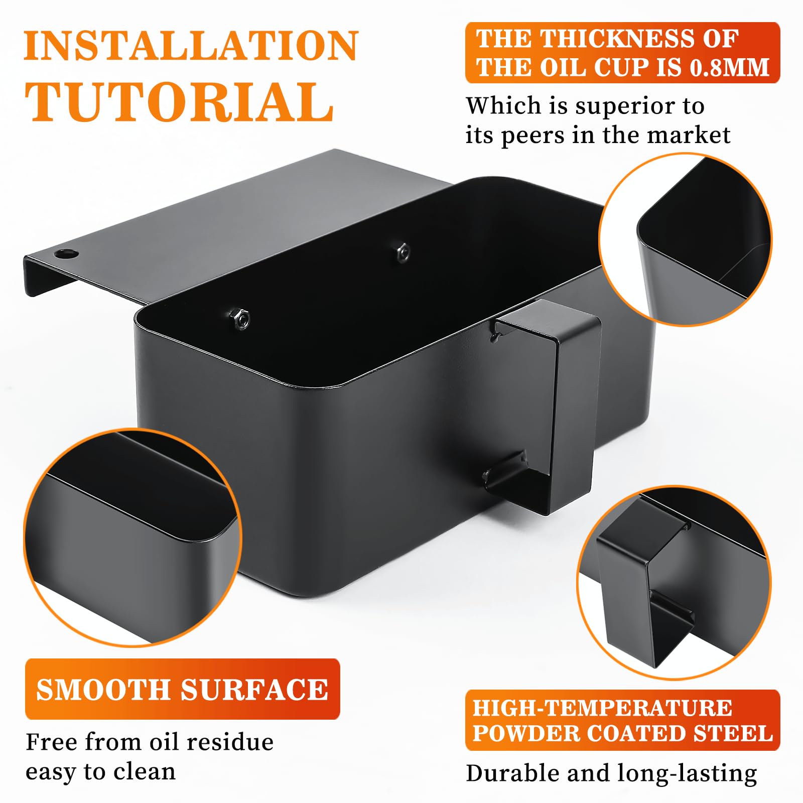 GRISUN Grease Cup Grease Catcher with 20 Pack Liners, Drip Catcher Accessories Kit for Blackstone Griddle, Grill Grease Collection Pan with Disposable Foil Liners for Blackstone Flat Top Grill