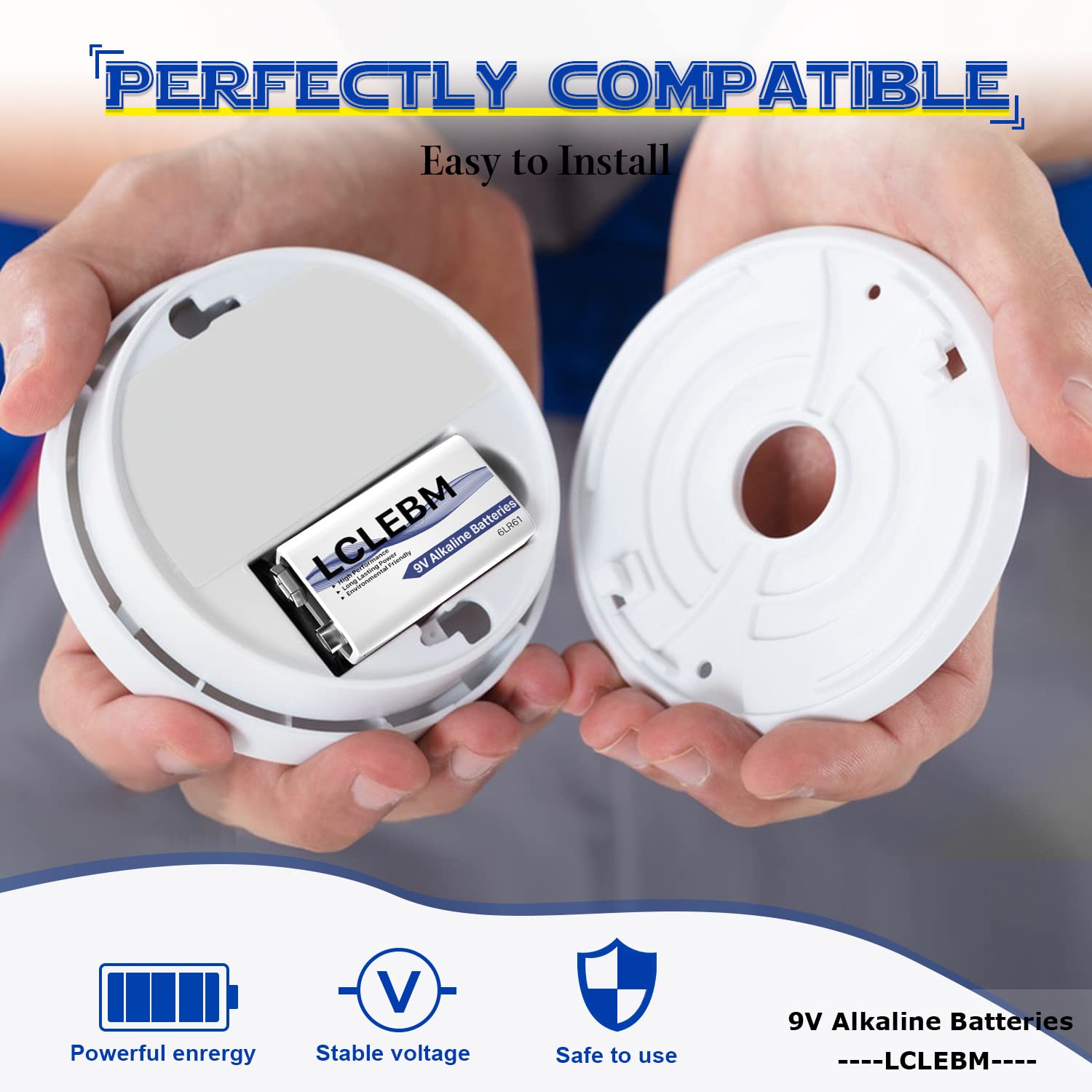 LCLEBM 6LR61 9V Alkaline Batteries (4 Counts)