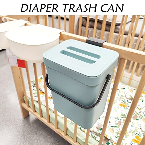 StoneSpace Compost Bin Indoor Kitchen Sealed, Mountable Compost Bucket, Hanging Food Waste Bin for Kitchen,1.3 Gallon/ 5L Blue