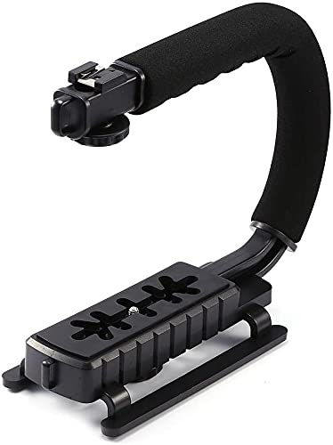 GOTOTOP Handheld Camera Stabilizer, Shoe Mounts U/C Shaped Bracket Holder Handle Handheld Video Action Stabilizer Grip for Canon Nikon Sony DSLR Camera Camcorder