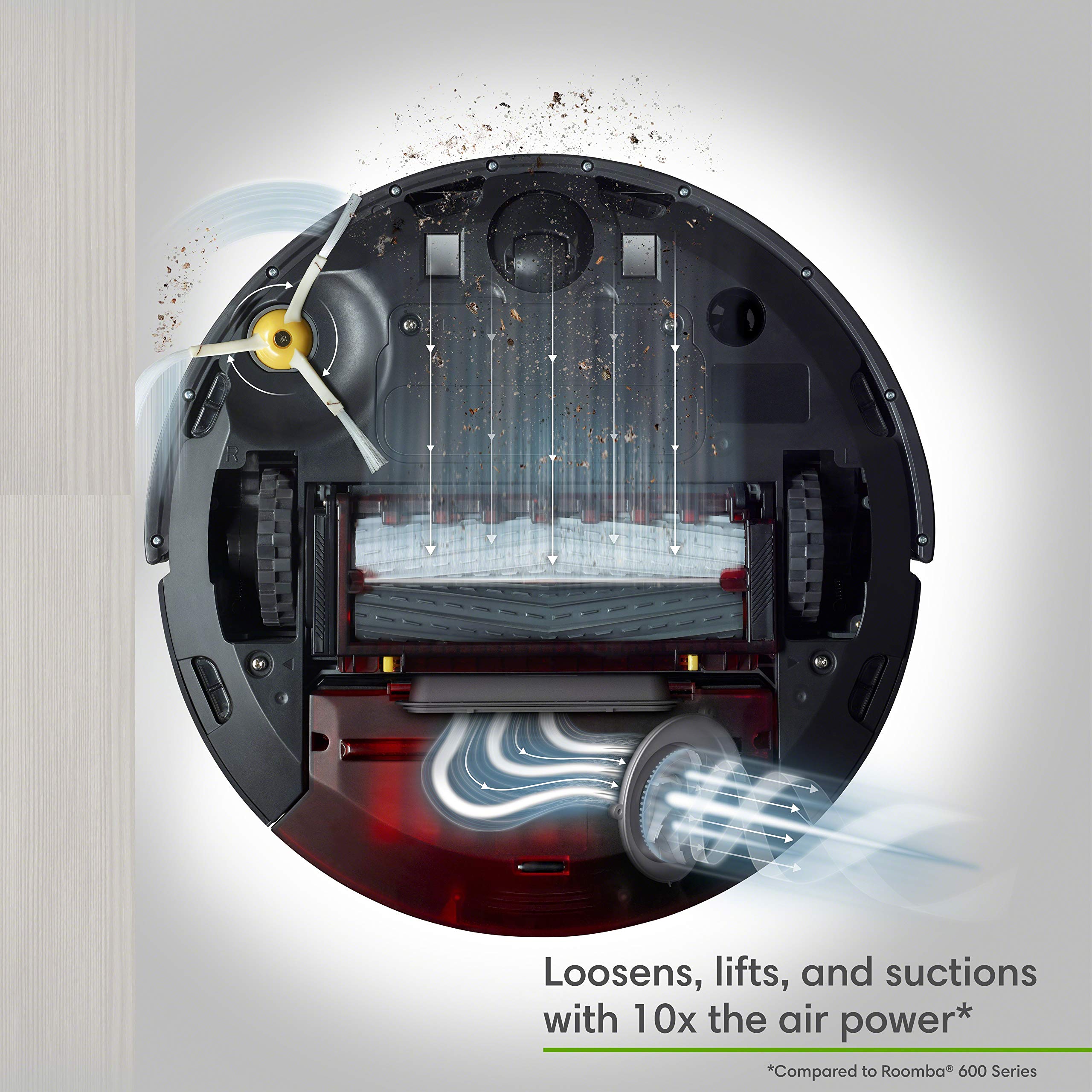 iRobot Roomba 981 Robot Vacuum - Wi-Fi, Compatible with Alexa, Ideal for Pet Hair, Carpets, Hard Floors, Power Boost Technology with Echo Dot (4th Gen)