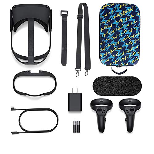 HIJIAO Hard Travel Case for Oculus Quest 3 VR Gaming Headset and Controllers Accessories Waterproof Shockproof Carring case (Blue)