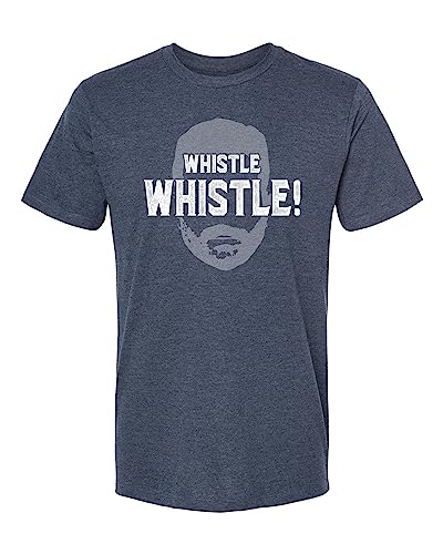XX-Large Navy Blue Mens Whistle Funny Soccer Coach Deluxe Soft T-Shirt