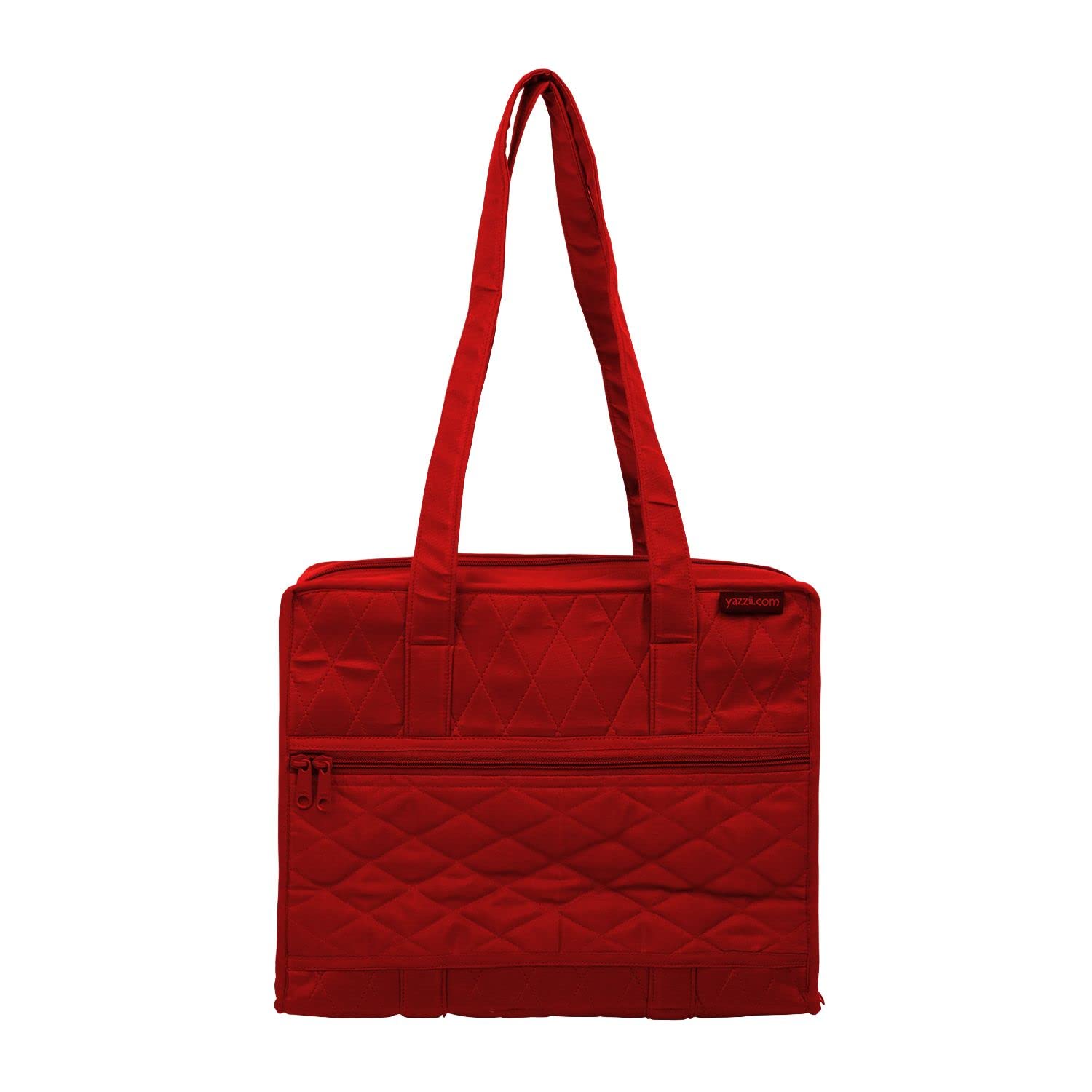 Yazzii Quilter’s Project Bag with 19 Pockets - Storage Craft Bag Organizer - Craft Organizers & Storage for Quilting, Sewing & More -Red