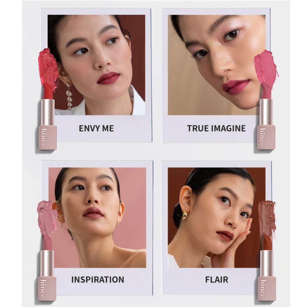HINCE Mood Enhancer Matte 3.5g - Soft Matte Velvet Lipstick with Rich Color, Flake-Free, Slim Fitting Texture, Dense and Sensuous Mood Enhancing Color Spectrum (True Imagine)