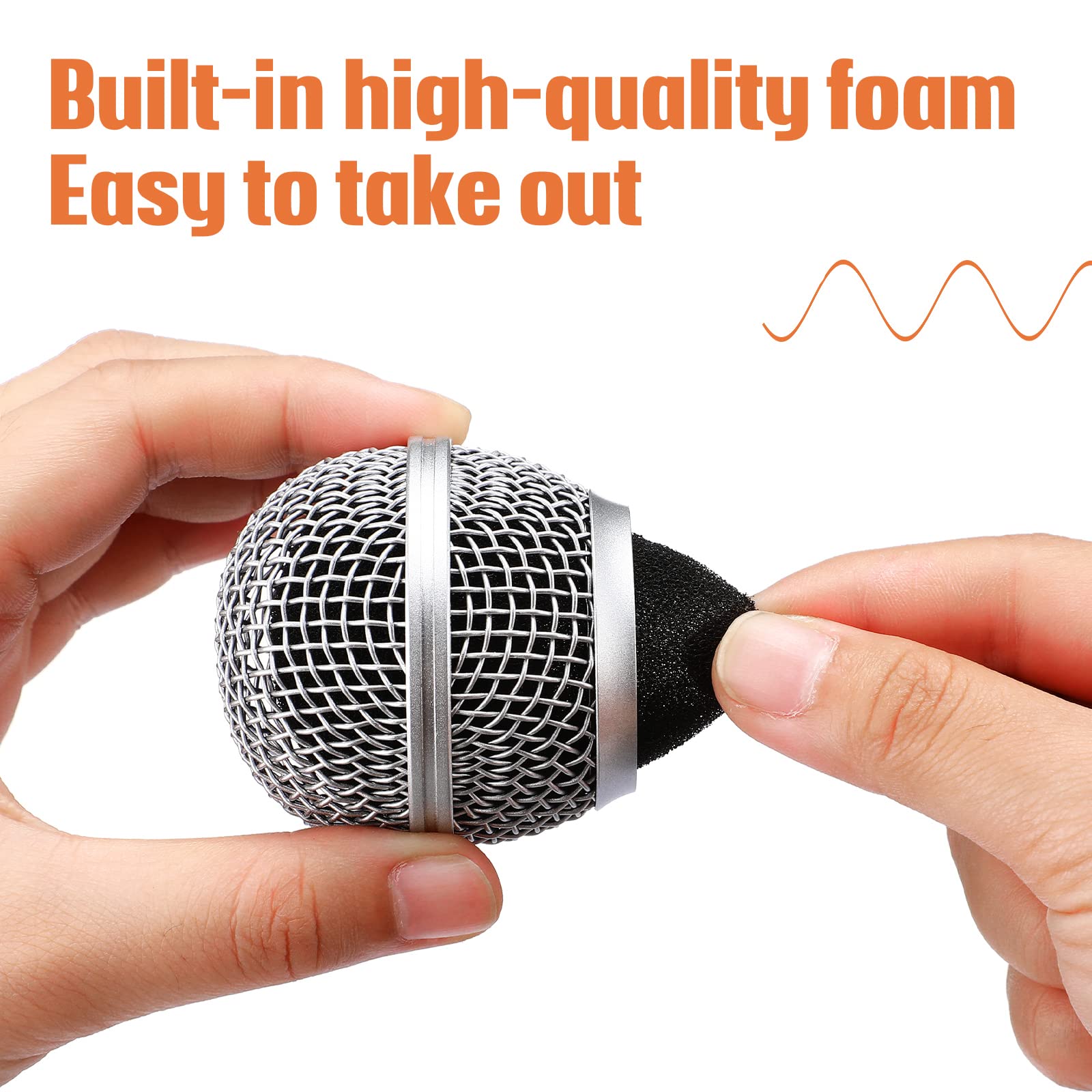Konohan 8 PCS Microphone Head Replace Microphone Grille Mic Head Microphone Head Replacement Parts Head Mesh Grille Music Recording Equipment Compatible with SM58, SM58LC, SV100, RK143G
