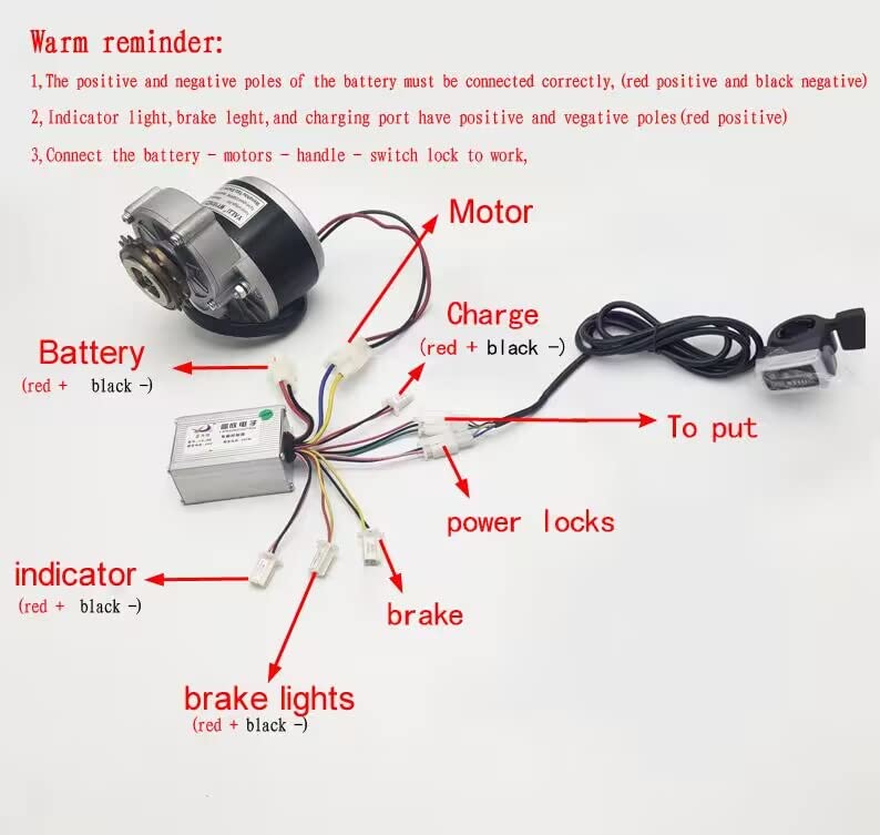 KIOPOWQ 36V 350W Electric Bike Left Side Drive Motor Kit Mountain Bicycle Conversion Kit with Thumb Throttle,Can Fit Most of Common Bicycle