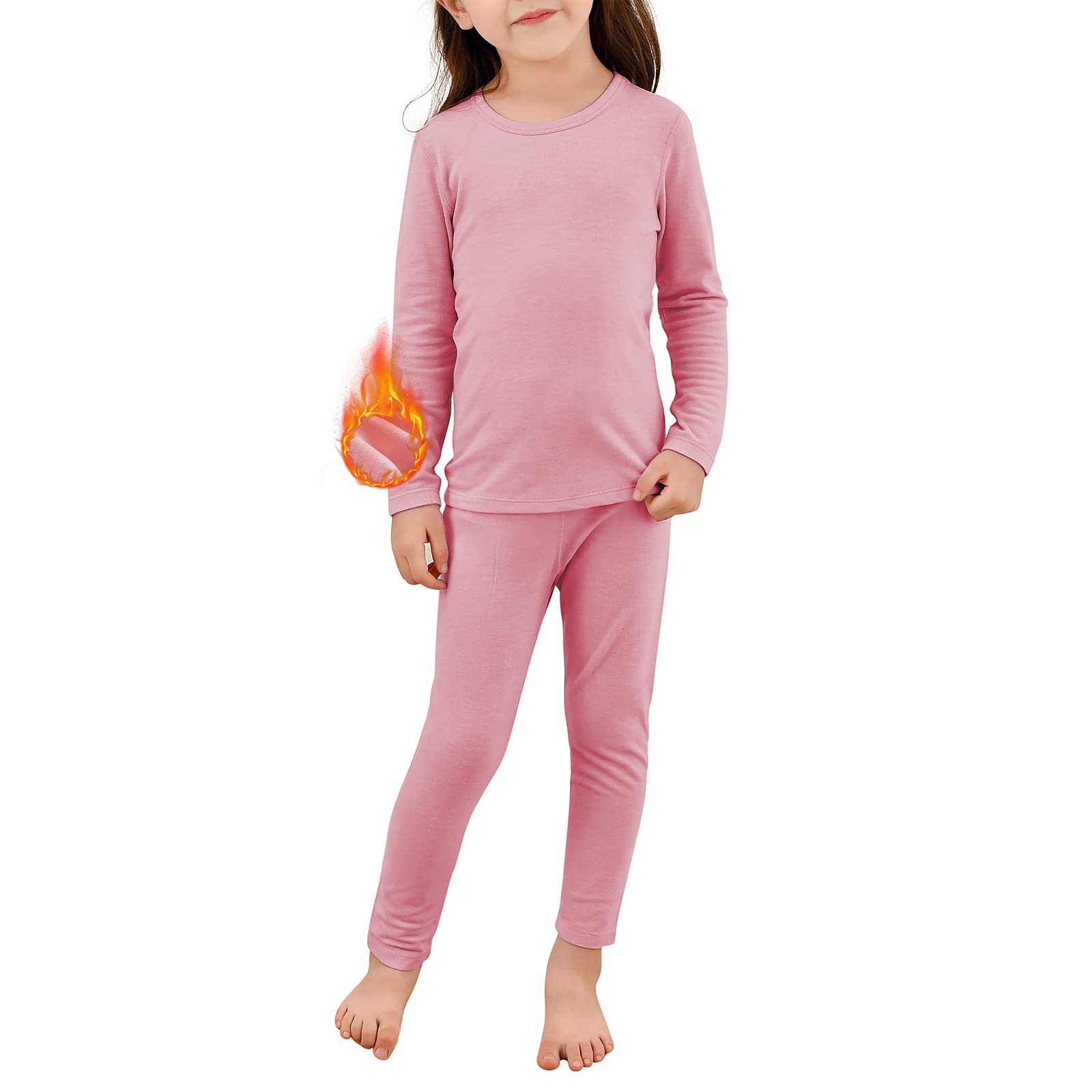 Girls Underwear Kids Thermal Underwears Toddler Winter Base Layer Long Johns Sets for Boys Dark Pink Large (100) /3T-4T