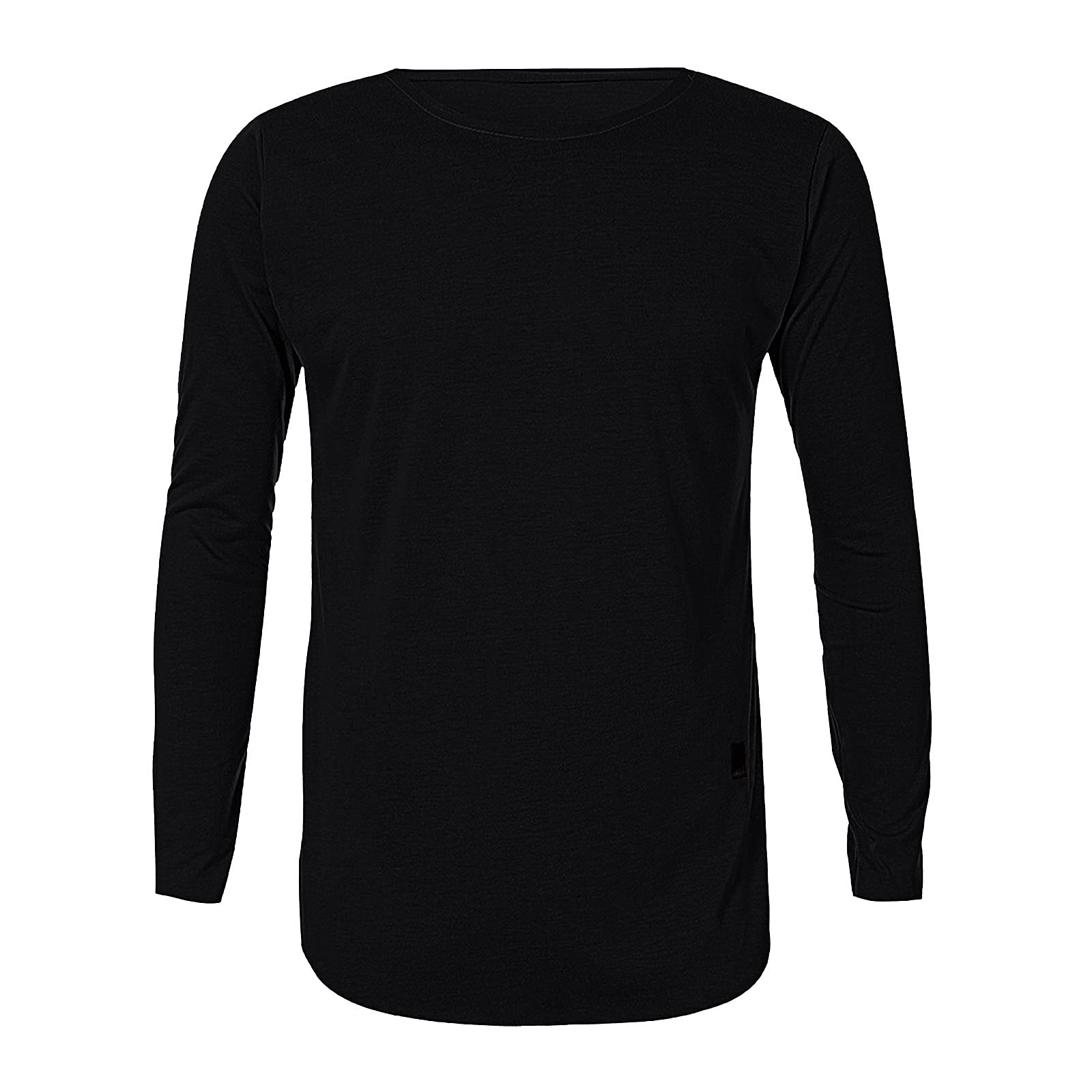 lnmuld Men TopCotton Basic Solid ColorSportCasual Shirt Casual Men Shirts Black