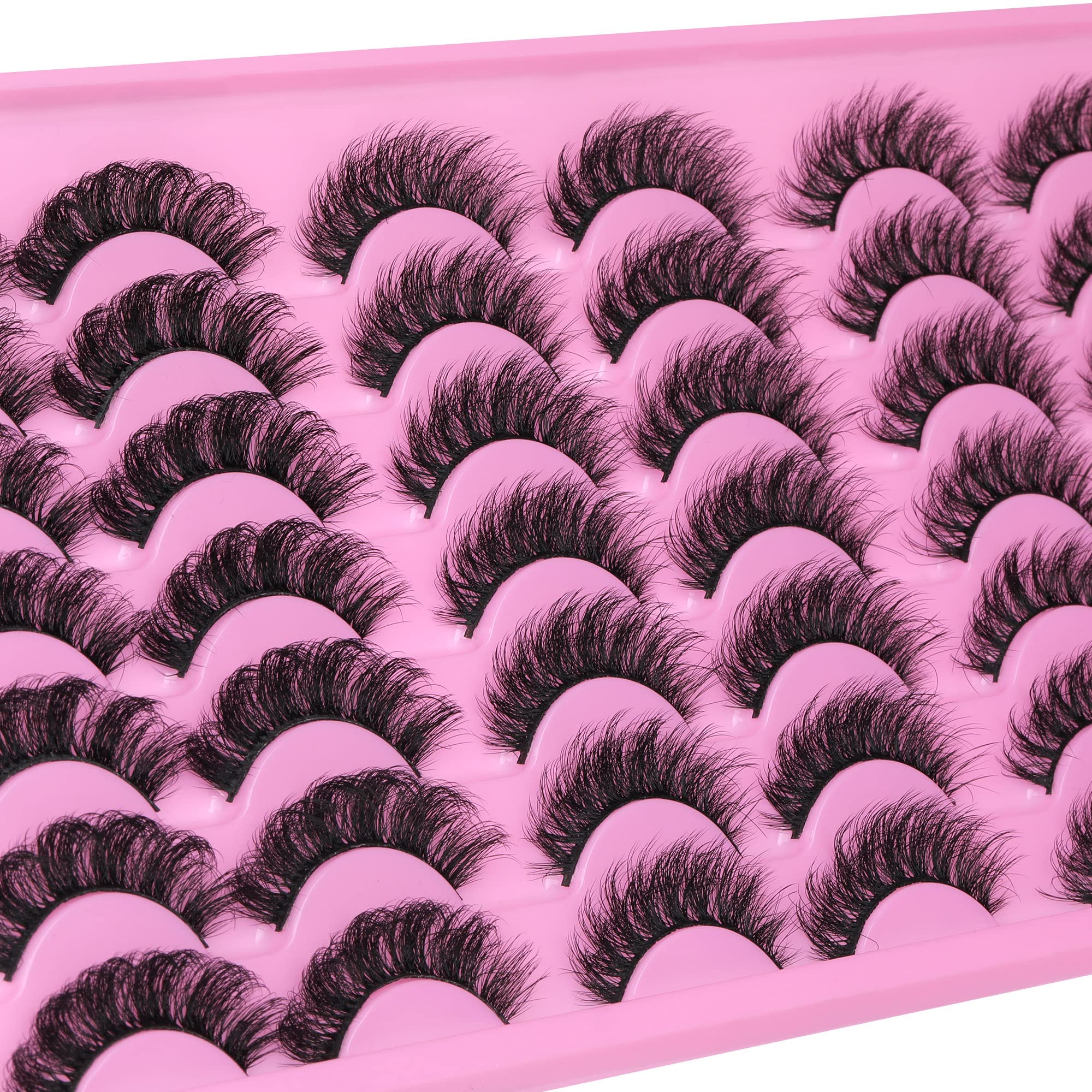 Natural False Eyelashes Mink Lashes Fluffy Wispy Cat Eye Lashes Pack 3 Styles 5D Lashes That Look Like Extensions by Geeneiya, 7 Pairs×3