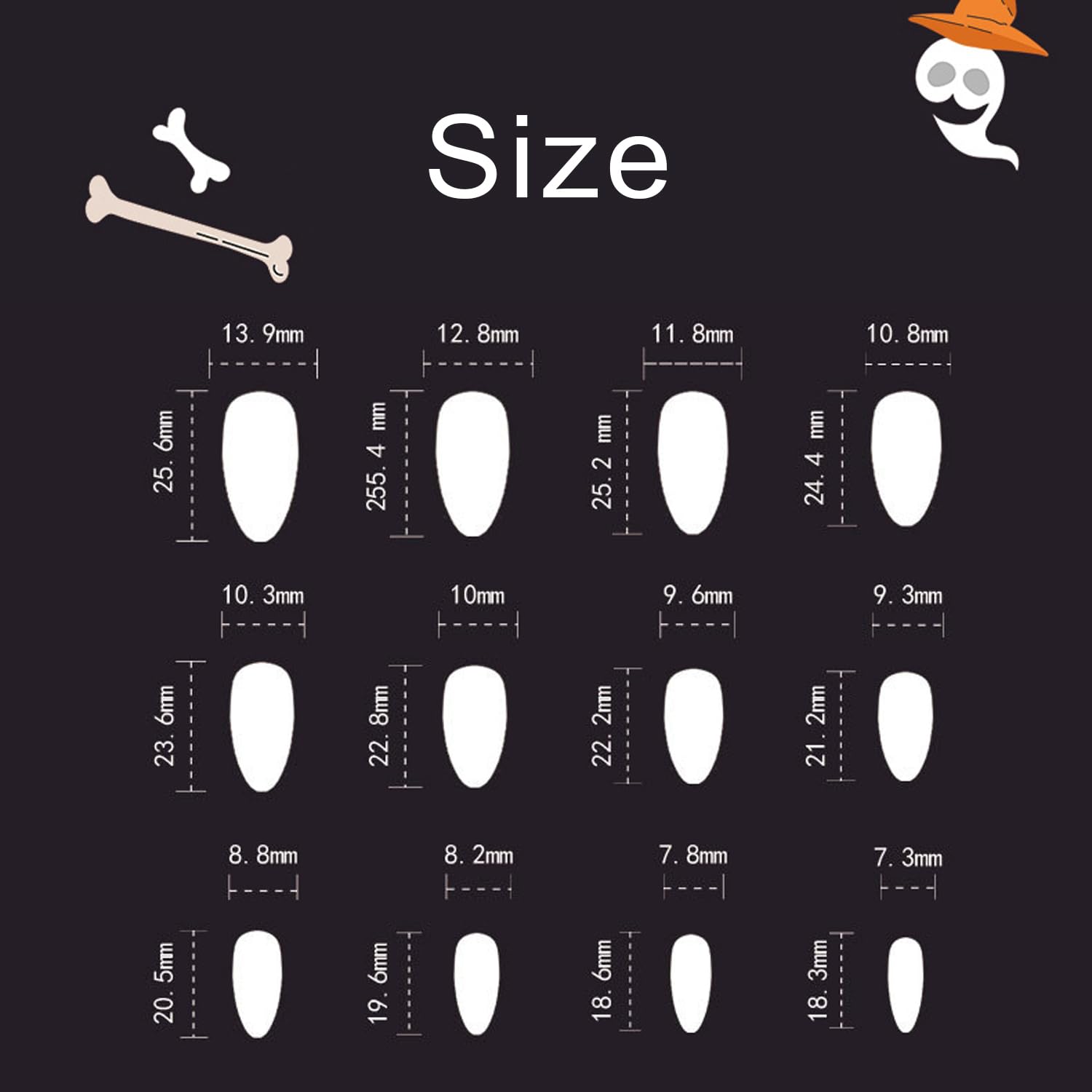 Halloween Press on nails Almond Medium Matte Fake Nails Nightmare Before Christmas Nails Full Cover False Nails with Spider Pumpkin Spider Web Designs Acrylic Glue on Nails for Women 24Pcs