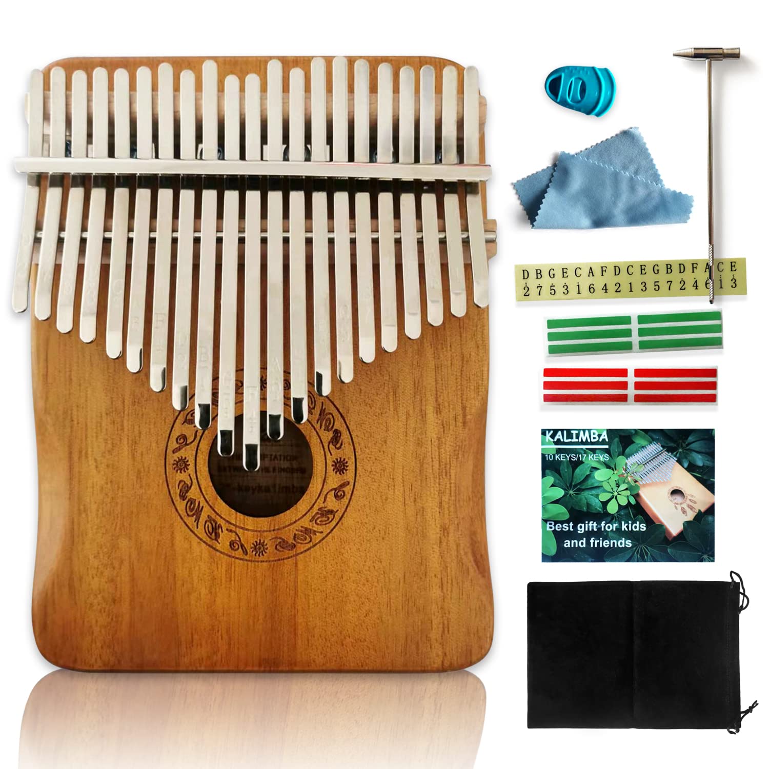 Kalimba portable 21-key thumb piano, easy to learn portable instrument present, suitable for adults, children and beginners
