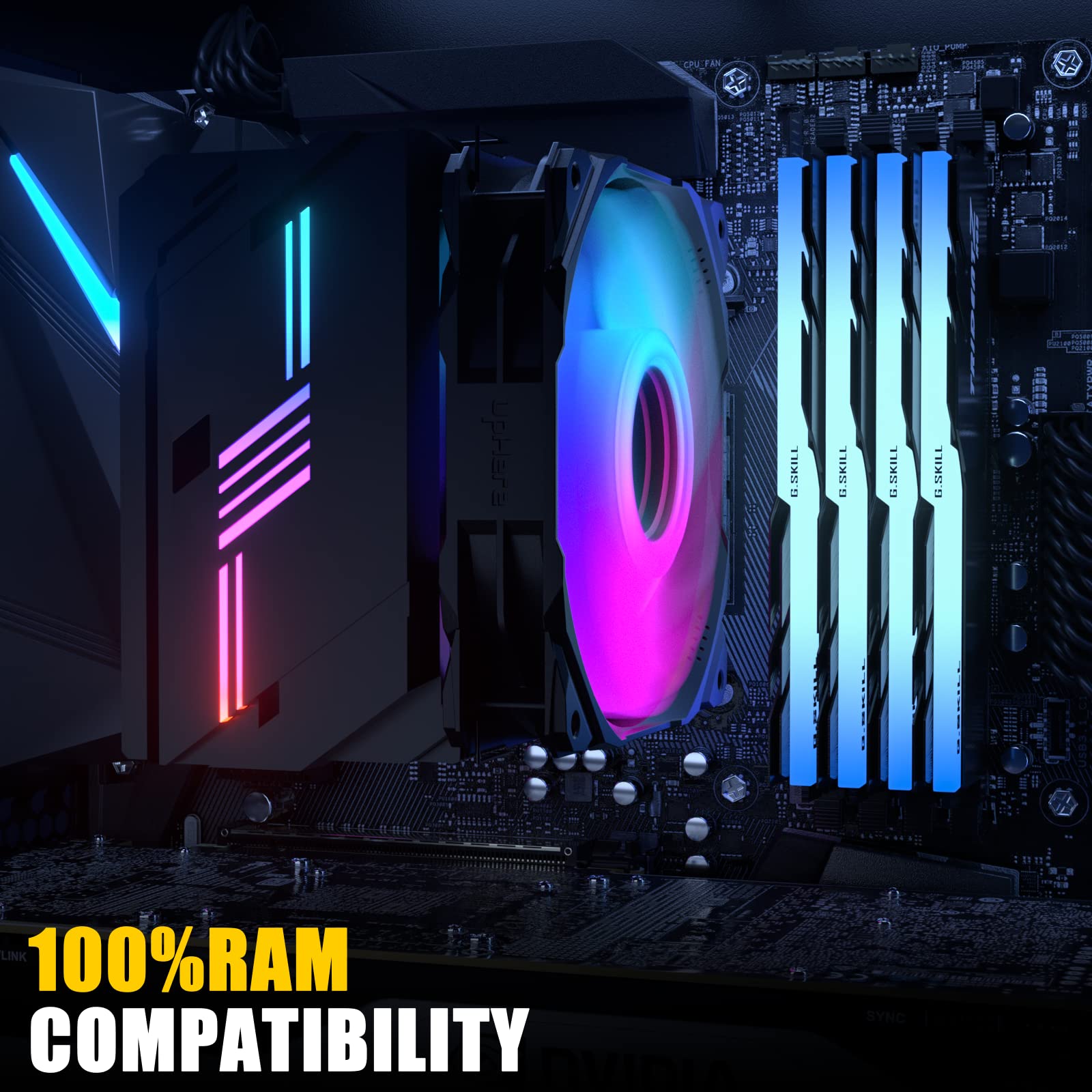 novonest CPU Air Cooler,6 Heat Pipes Fully Pressed Copper Flat Base,PWM 120mm Processor 230W TDP Black Cooler,5V ARGB Light Sync/Auto RGB,Intel LGA 1700/2011/2066, AMD AM5/AM4/AM3/AM2,C6C
