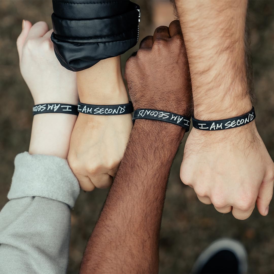 I Am Second 25-Pack Classic Adult Black Silicone Wristbands