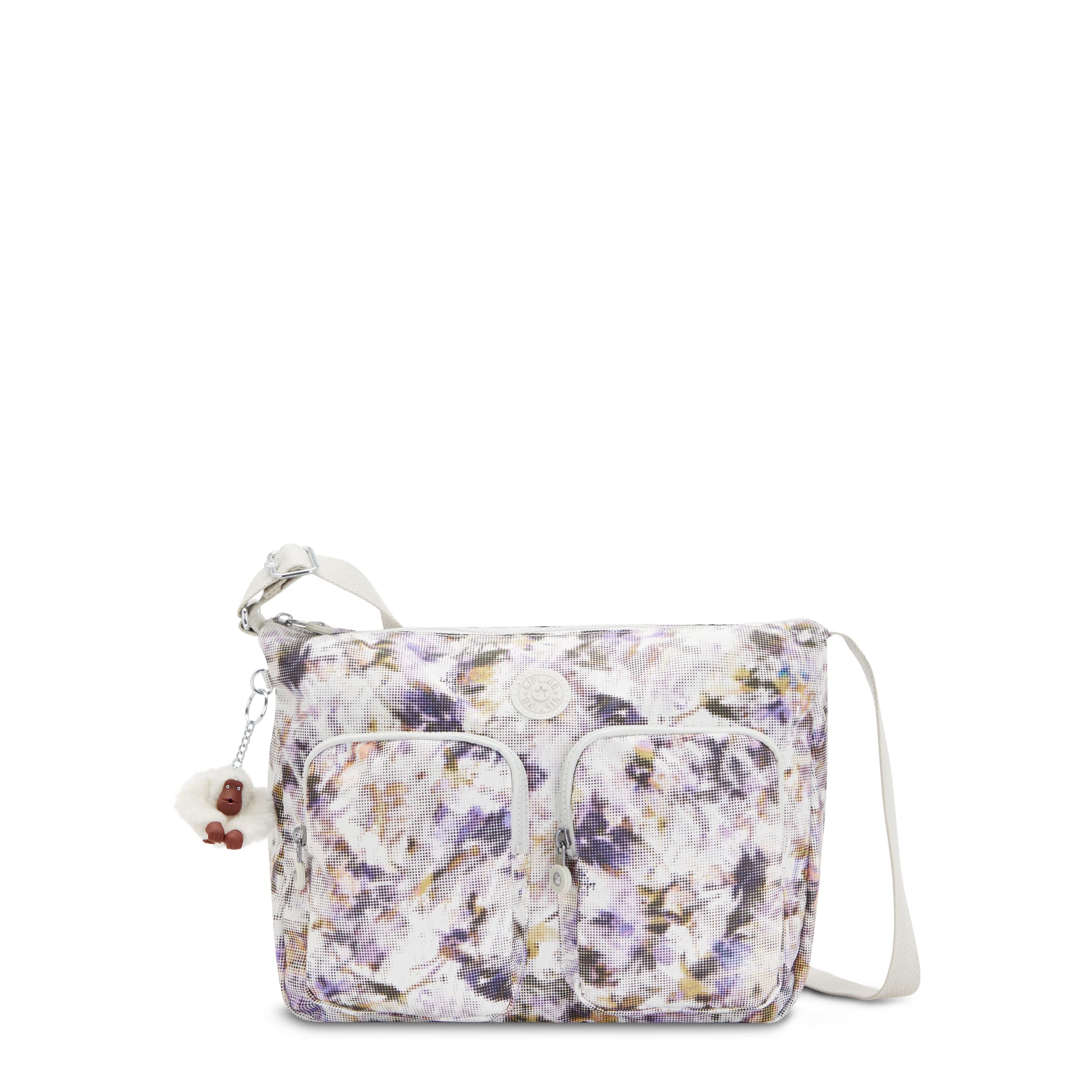 Kipling Womens Women's Sidney Bag, Organize Accessories, Two Front Zip Pockets, Adjustable Strap, Nylon Crossbody Bag, Prairie Wind Light, 13.5 L x 10 H 6 D US