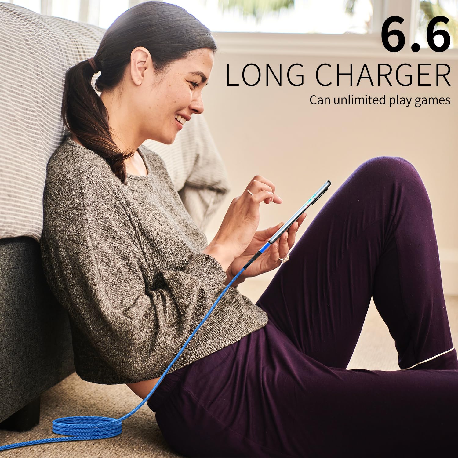 gunkill USB C Charger Cable,USB Type-C Cable Android Charger Charging Cable 6.6FT 2 Pack Compatible with Android Phones