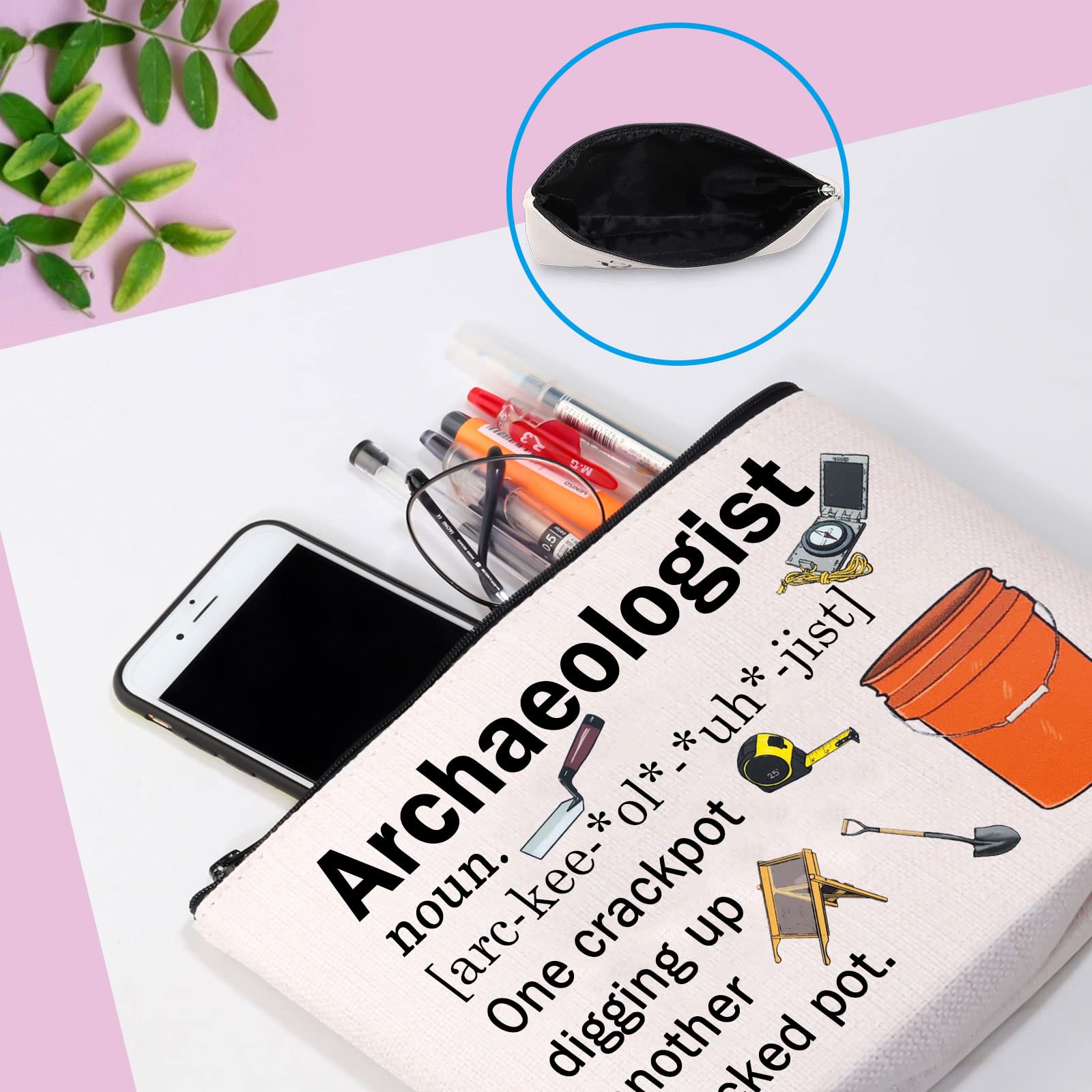 GJTIM Anthropology Archaeologist Gift Archaeology Artifact Gift Archaeologist Definition Makeup Bag Graduation Gift for Archaeology Students (Archaeologist Definition)