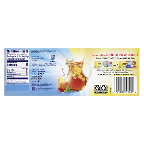 Lipton Cold Brew Iced Tea Bags, Family Size, 22 Count