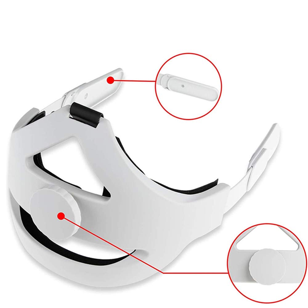 Head Strap Compatible with VR Headset Replacement for Elite Strap Adjustable Comfortable Strap with Head Cushion Reduce Pressure for Headset Reduce Head Pressure Comfortable Touch ( White)
