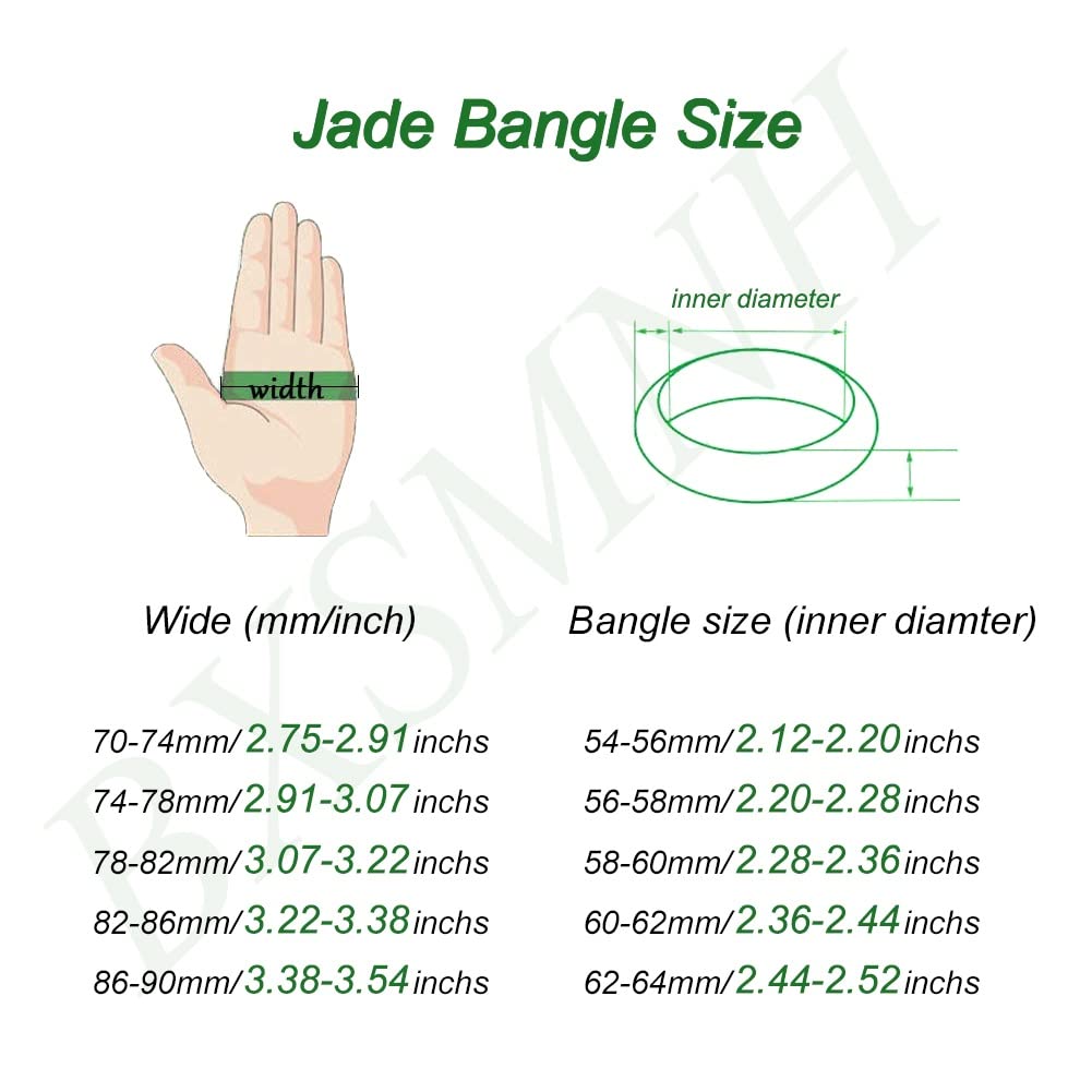 Natural Violets Jade Bangle Bracelet for Women Elegant Classical Genuine Purple Jadeite Bangles Jewelry with Gift Box (Size : 56mm)