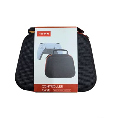INTOOIN Controller Carry Case,Portable EVA Controller Storage Bag for PS5 Gamepad,Protective Storage Handbag Pouch Case Bag,Waterproof Anti‑Dust,Built‑in Earphone Groove