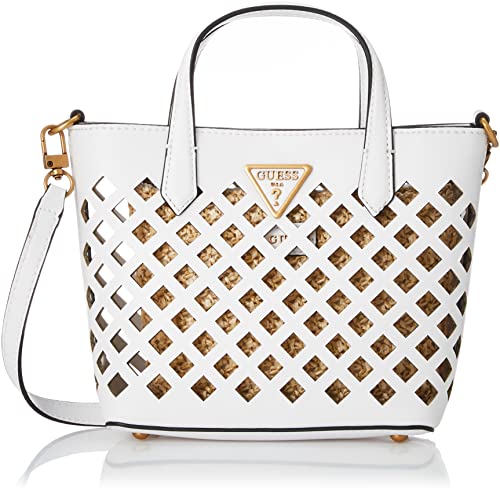 GUESS Womens Aqua Mini Tote Crossbody, White, One Size US
