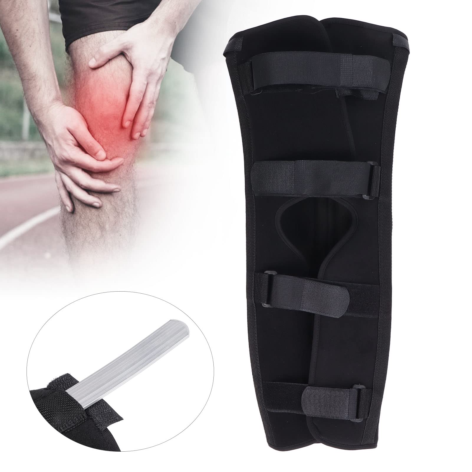 Knee Immobilizer, Breathable Flexible Fabric Strong Comfortable Support Knee Brace Practical Reliable for Postoperative Recovery for Leg Injuries L
