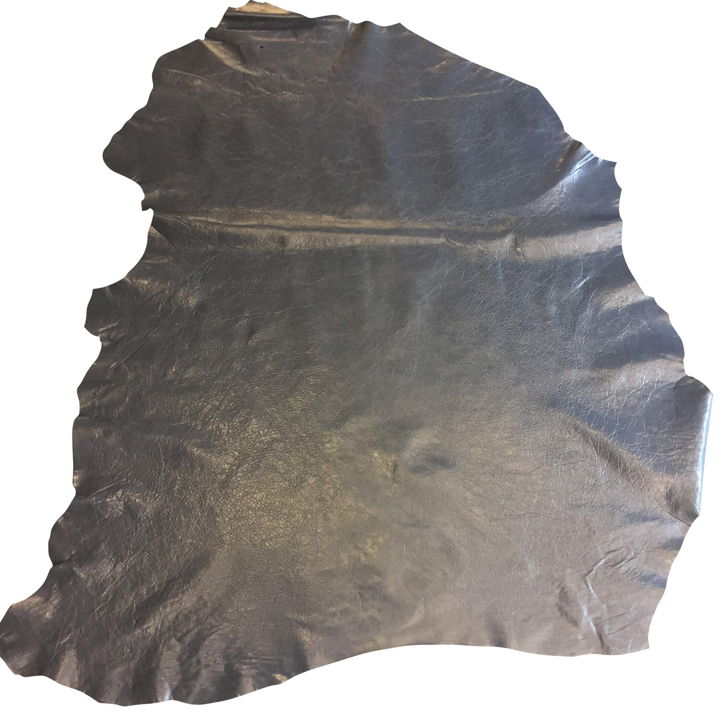 Genuine Leather Hide - Full Skin - Dark Grey Color - 7 sq ft - 2 oz. avg Thickness - Waxy Finish – Soft Lambskin Fabric – Upholstery Material – Craft DIY Supply - Leather Treasure Shop