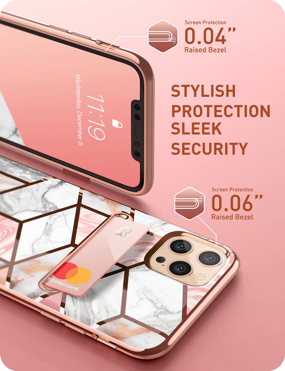 i-Blason Cosmo Wallet Case for iPhone 12 Pro Max 6.7 inch (2020 Release), Slim Designer Wallet Protective Case with Card Holder (Marble) (iPhone 2020 CosCard)
