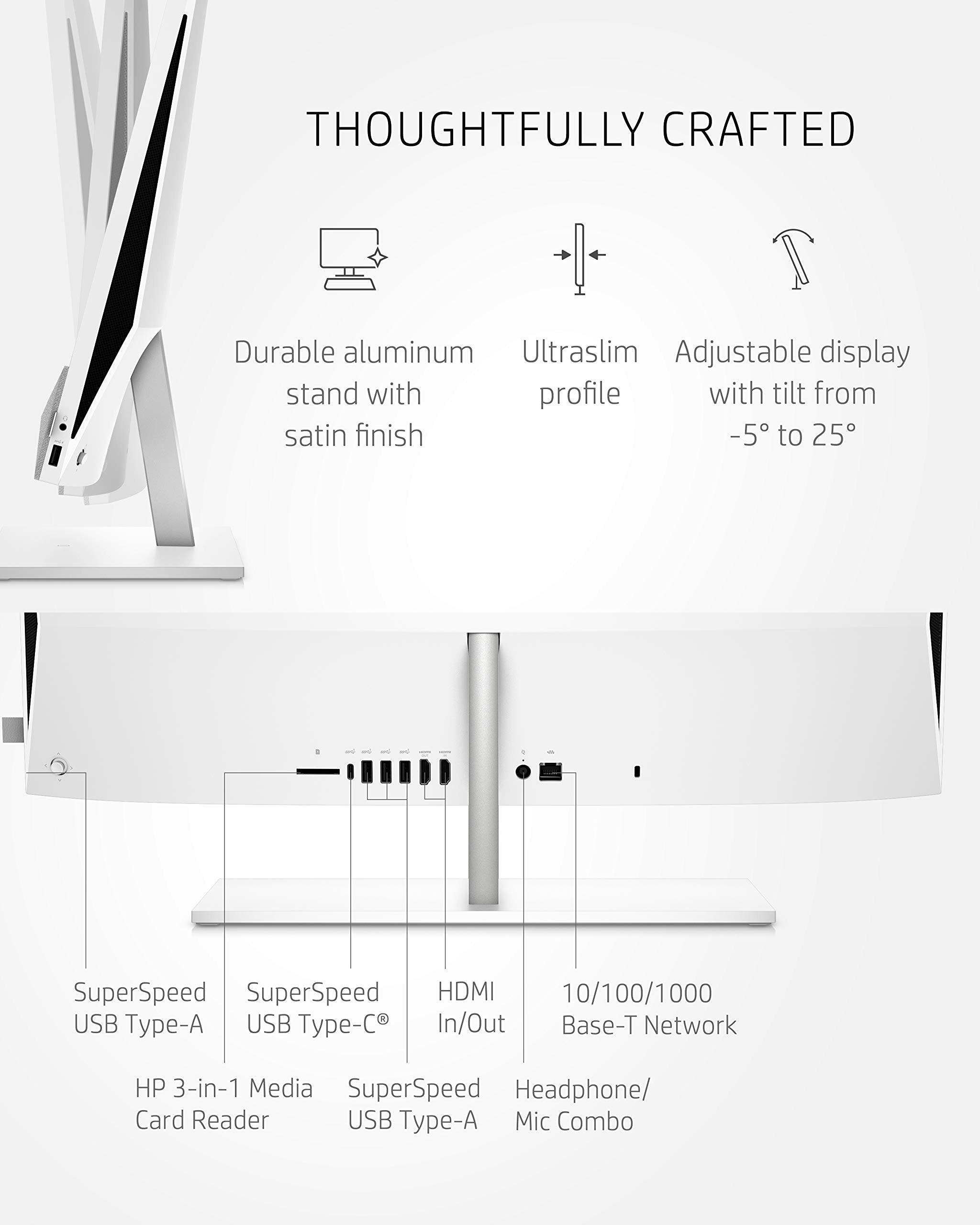 HP 24 Pavilion All-in-One PC, 10th Gen Intel i7-10700T Processor, 16 GB RAM, Dual Storage 512 SSD and 1TB HDD, Full HD IPS inch Touchscreen, Windows 10 Home, Keyboard Mouse (24-k0080, 2020)