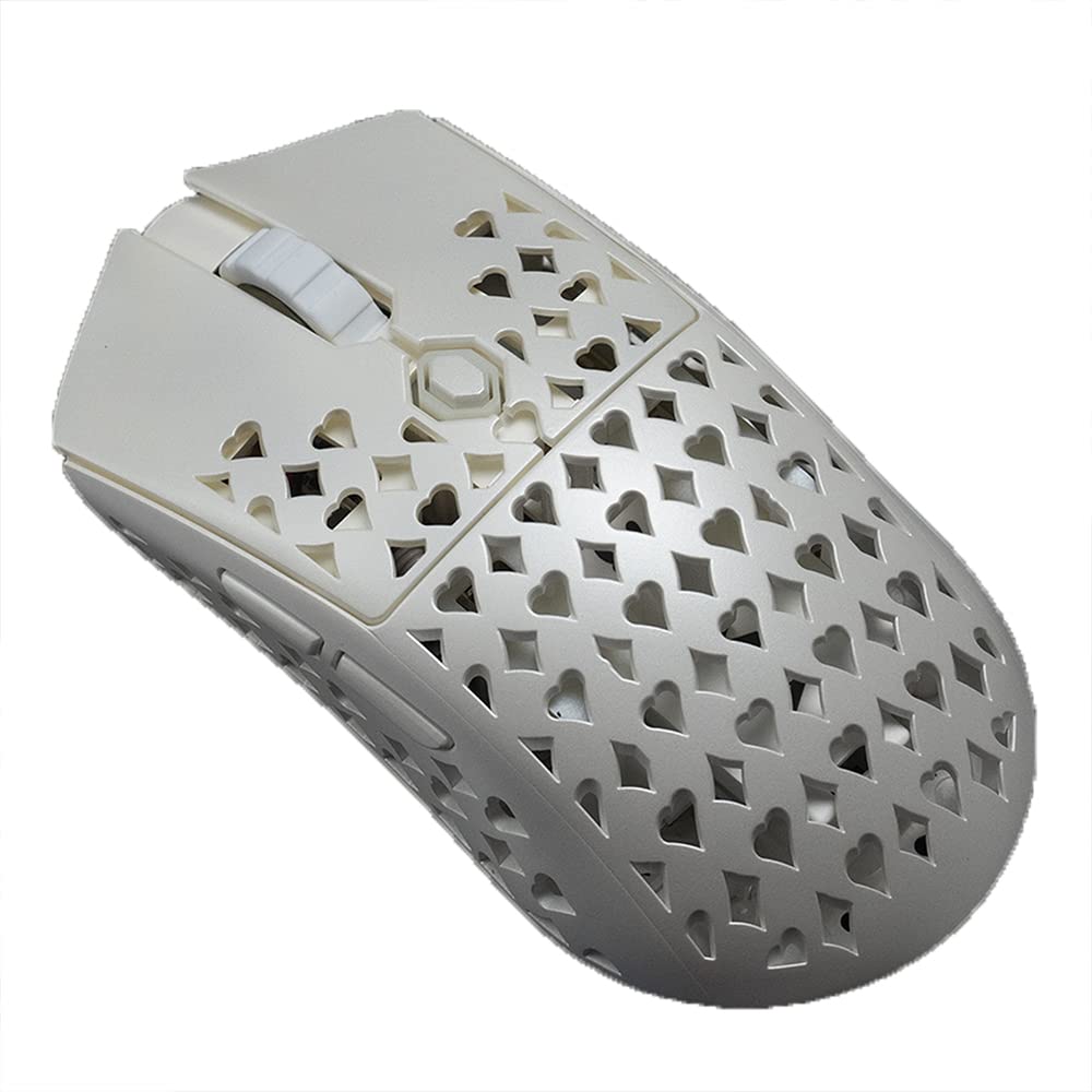 Hokeyio BTL Gretxa Esport FPS Gaming Mouse 69G Ultra Lightweight Thunder Shark Wireless USB Dual-Mode for Gamer 3370 2.4G 6400 7 Keys (White)