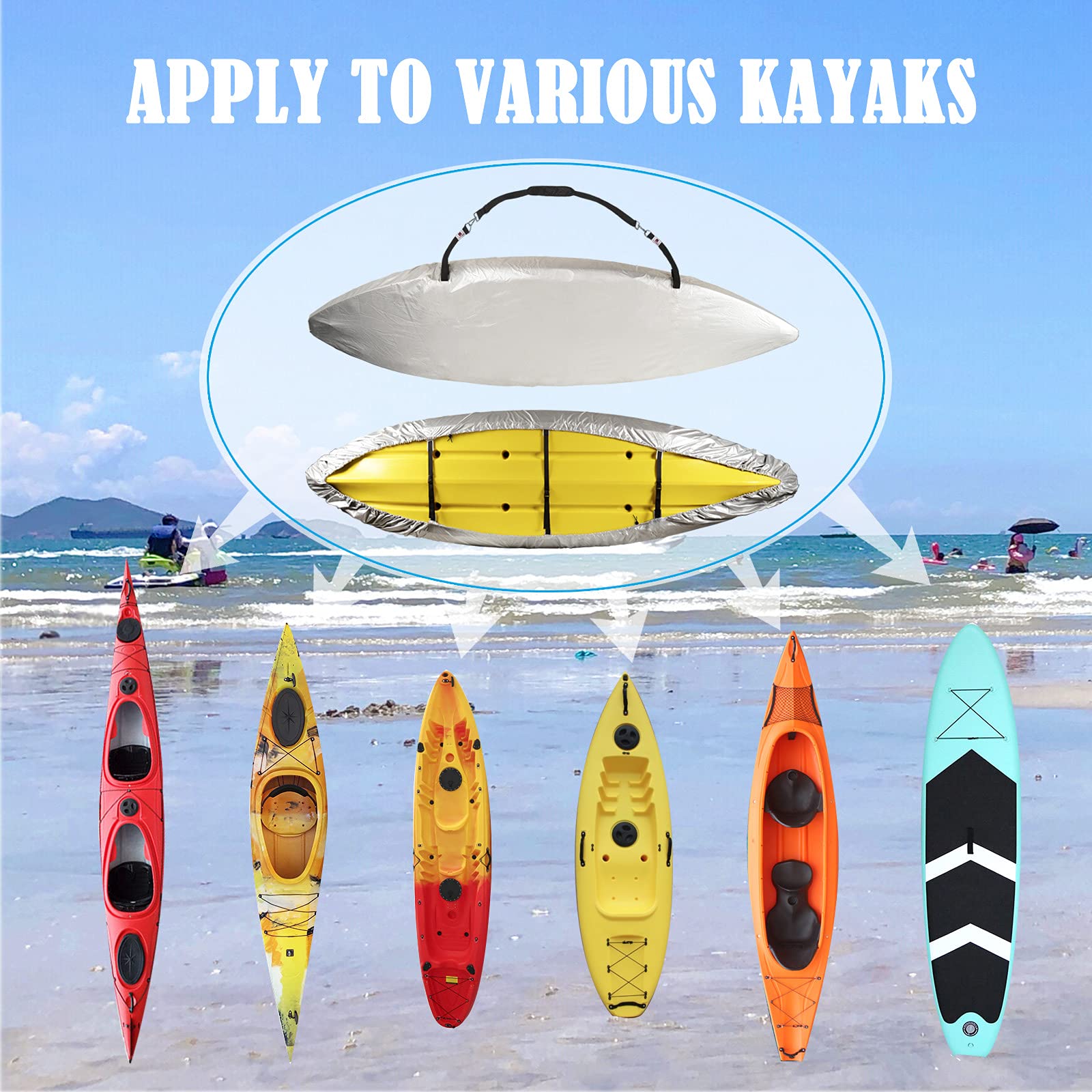 Kayak Cover (Suitable for (11.2-13.8ft) Kayak)