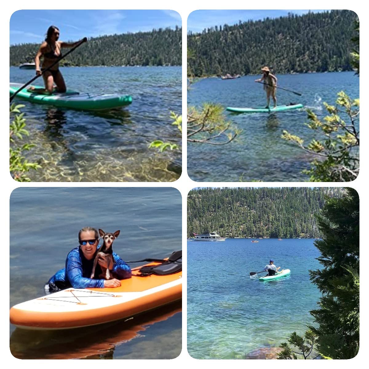 Jiubenju Inflatable Stand Up Paddle Board 10'6"x30"x6" SUP Accessories & Backpack Wide Stance Surf Control Non-Slip Leash Paddle Waterproof Backpack Kayak Seat Hand Pump for Youth & Adult
