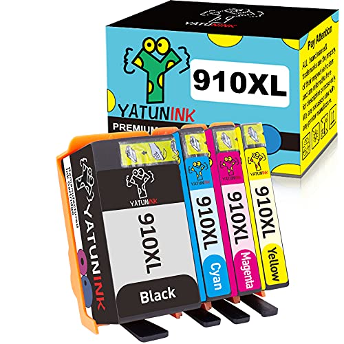 YATUNINK Remanufactured Ink Cartridge Replacement for HP 910 XL 910XL Ink Cartridges Combo Pack 3YL65AN 3YL62AN 3YL63AN 3YL64AN for HP OfficeJet 8035 OfficeJet 8028 8025 8022 8020 Printer(4 Pack)