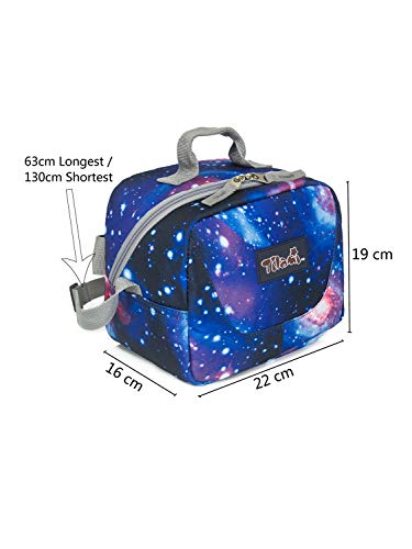 Tilami Rolling Backpack Laptop 18 inch with Lunch Bag, Galaxy
