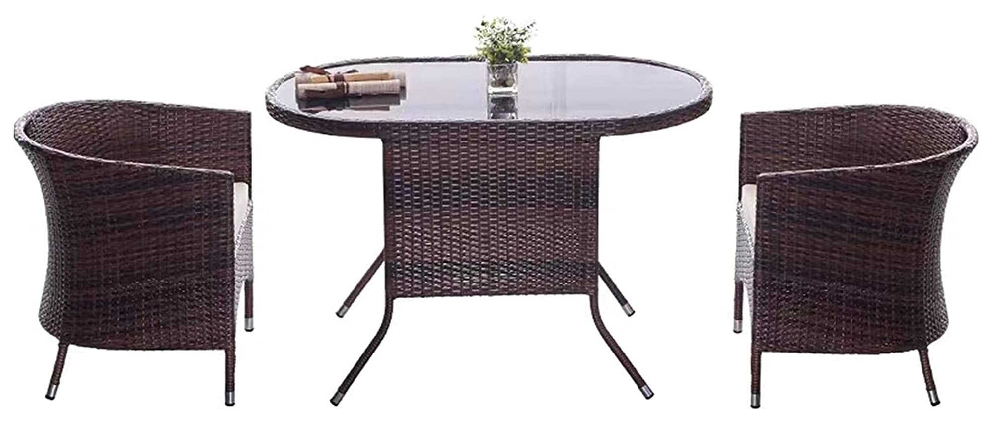 HAVMAK Outdoor Meeting Conversation Coffee Table Set, Outdoor Wicker Rattan Conversation Set with Coffee Table, Suitable for Patio Garden Lawn Backyard Pool