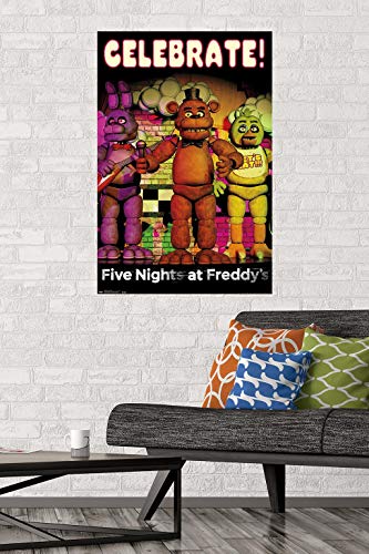 Trends International Five Nights at Freddy's - Celebrate Wall Poster, 22.375" x 34", Premium Unframed Version