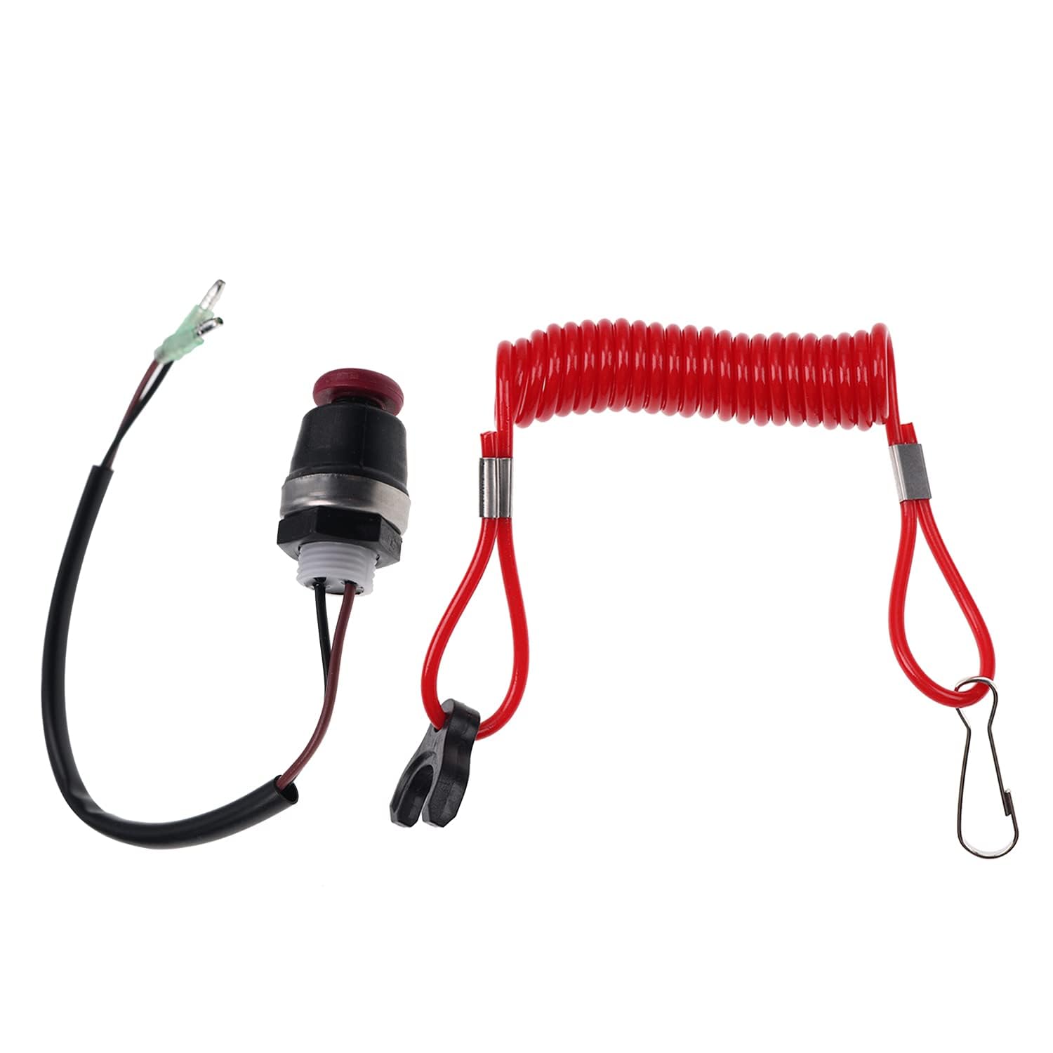 Holdia Boat Lanyard Kill Urgent Stop Switch & Safety Lanyard Compatible with Mercruiser Marine Mercury Tohatsu Outboard Engine Motor- Safety Tether Lanyard Cord Kit