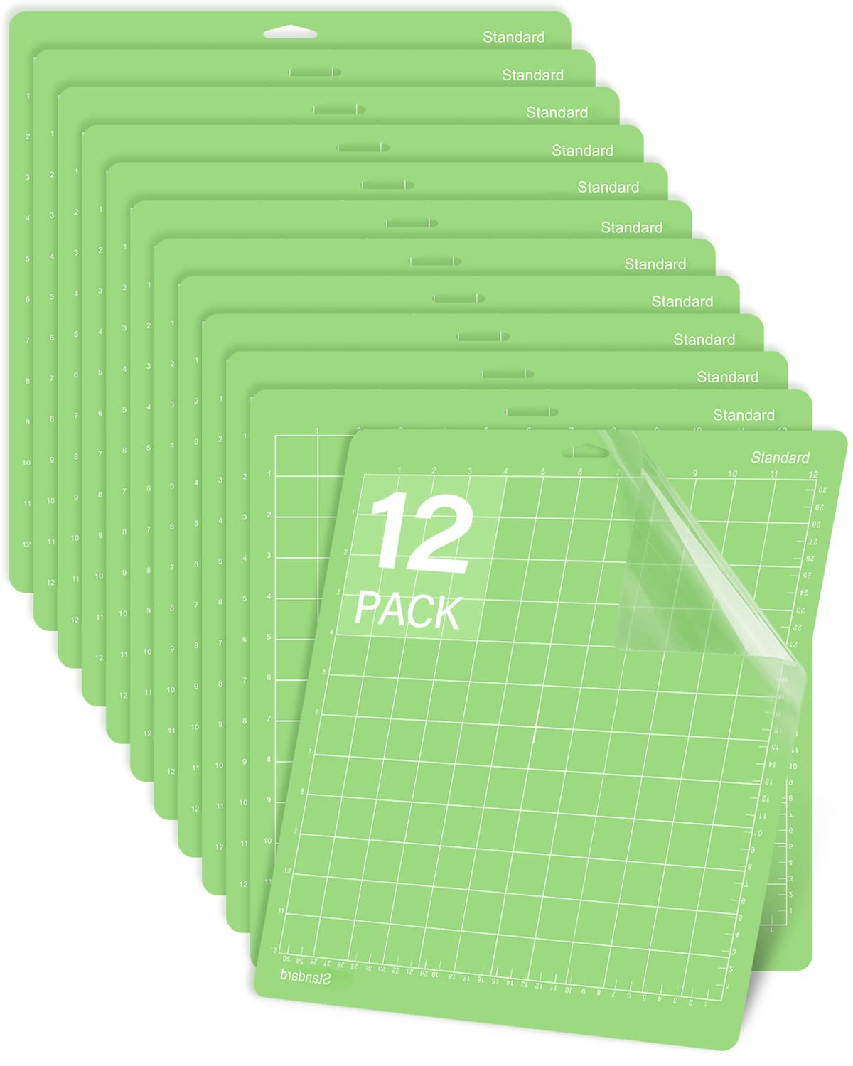 Gwybkq Cutting Mat for Cricut Maker 3/Maker/Explore 3/Air 2/Air/One 12 Pack 12x12 Cut Mats Replacement Accessories Adhesive Sticky Green Cricket Standard Card