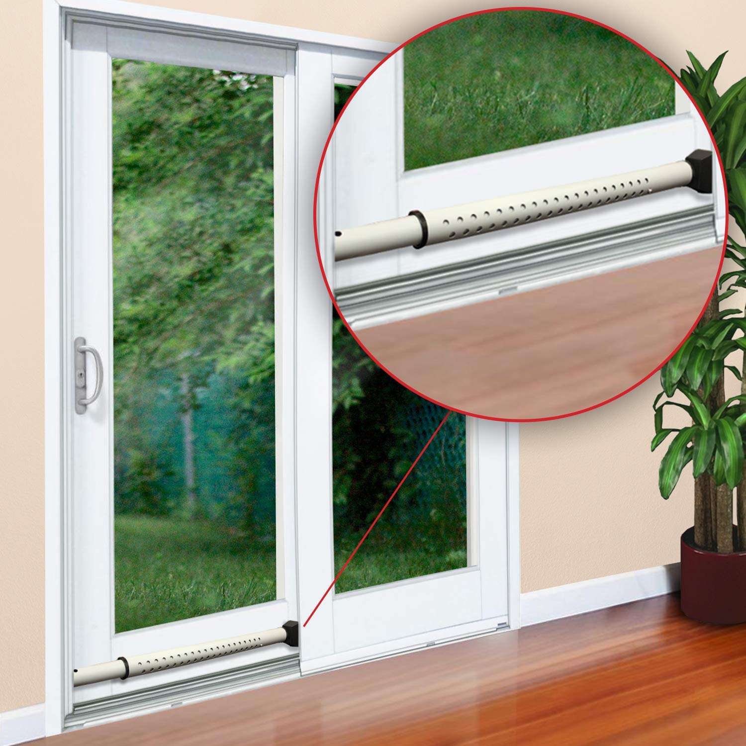 Guard Dog Security Door Jammer 2-in-1 Adjustable Door Knob Jammer & Sliding Patio Door Security Bar β 40 Different Adjustments (White)
