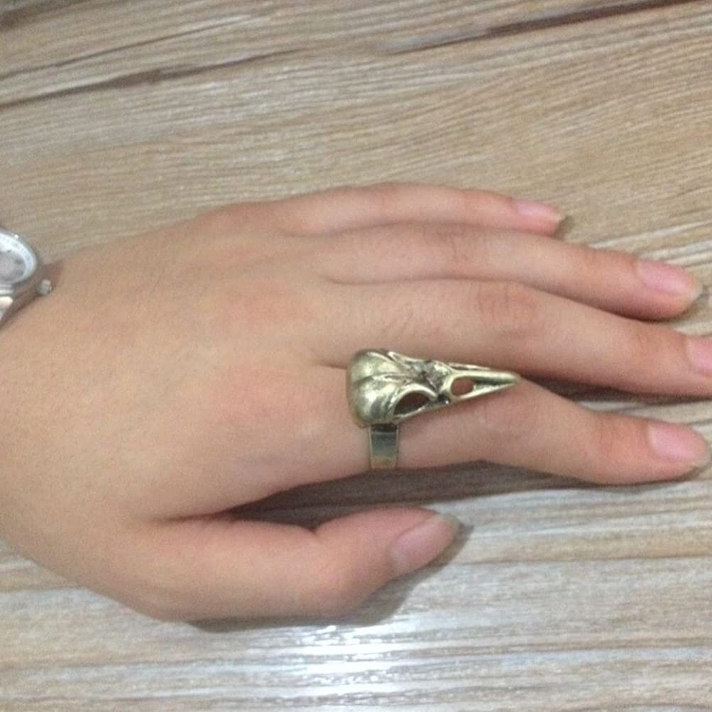 Holibanna Delicate Ring Gold Adjustable Rings 1pc Bird Skull Ring Delicate Alloy (Iron) Connector Man Threaded Earrings Animal Ring