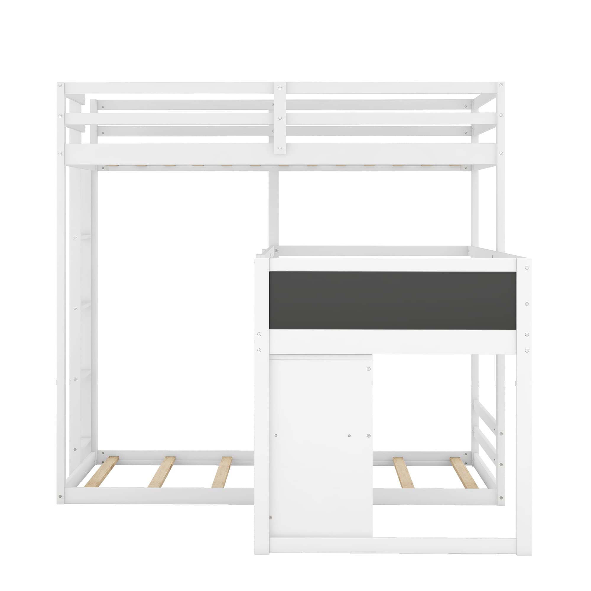 Harper & Bright Designs Bunk Beds Twin Over Twin Over Twin Size, Triple Bunk Beds Low Profile for Kids White