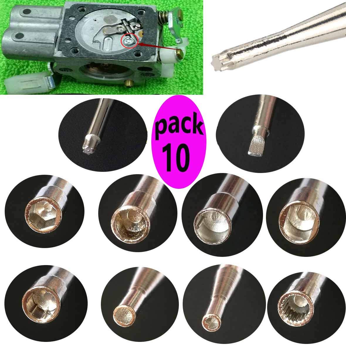 Grehge buretor Adjustment Tool Screwdriver Kit + Toolkit + Cleaning Tool for Common 2 Cycle Small Engine Poulan Husqvarna MTD Ryobi Homelite Trimmer Weed Eater Chainsaw Carb Tune up Adjusting